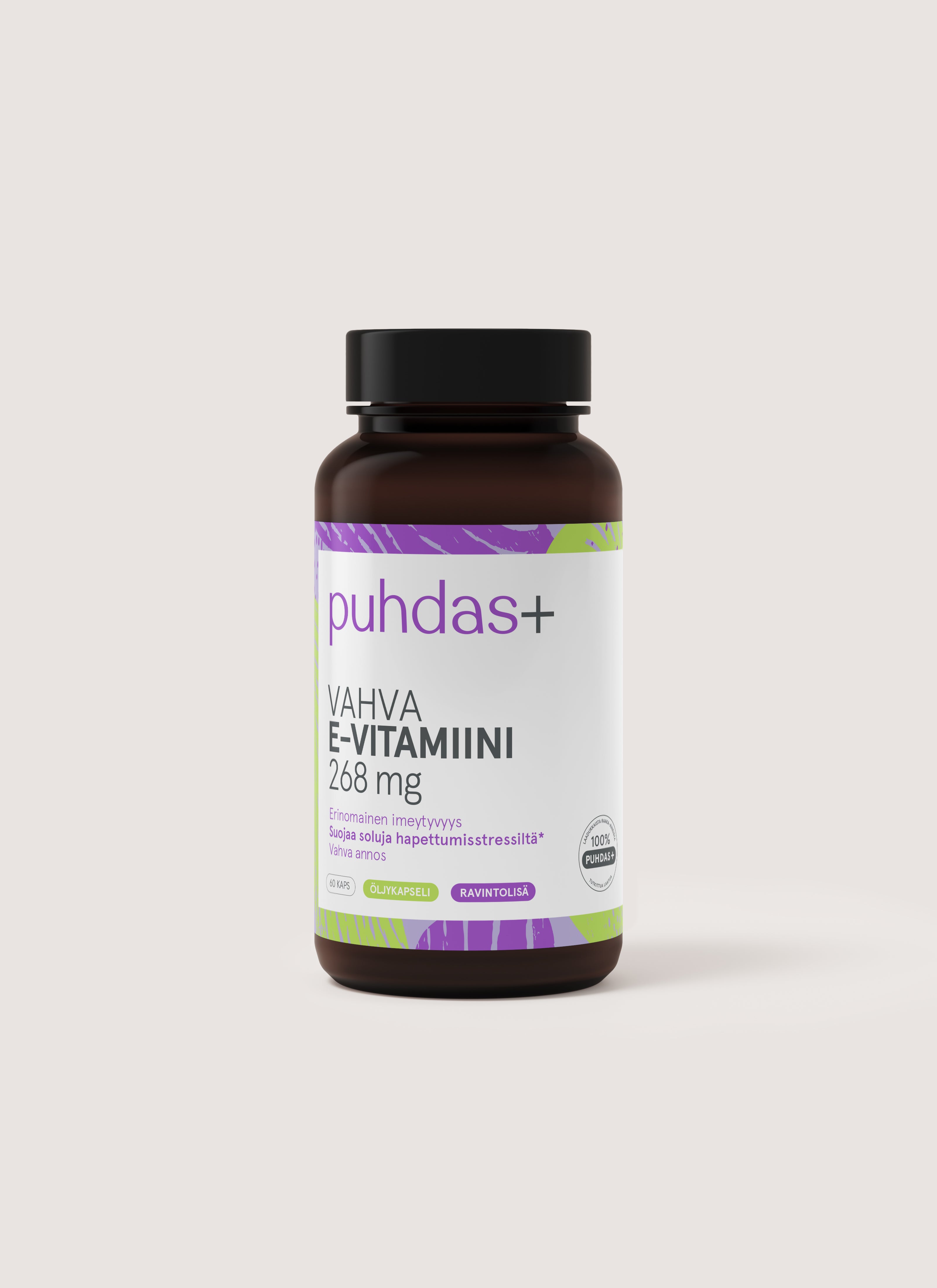 Puhdas+ Vahva E-vitamiini 268mg 60 kaps. – Apteekkiplus.fi
