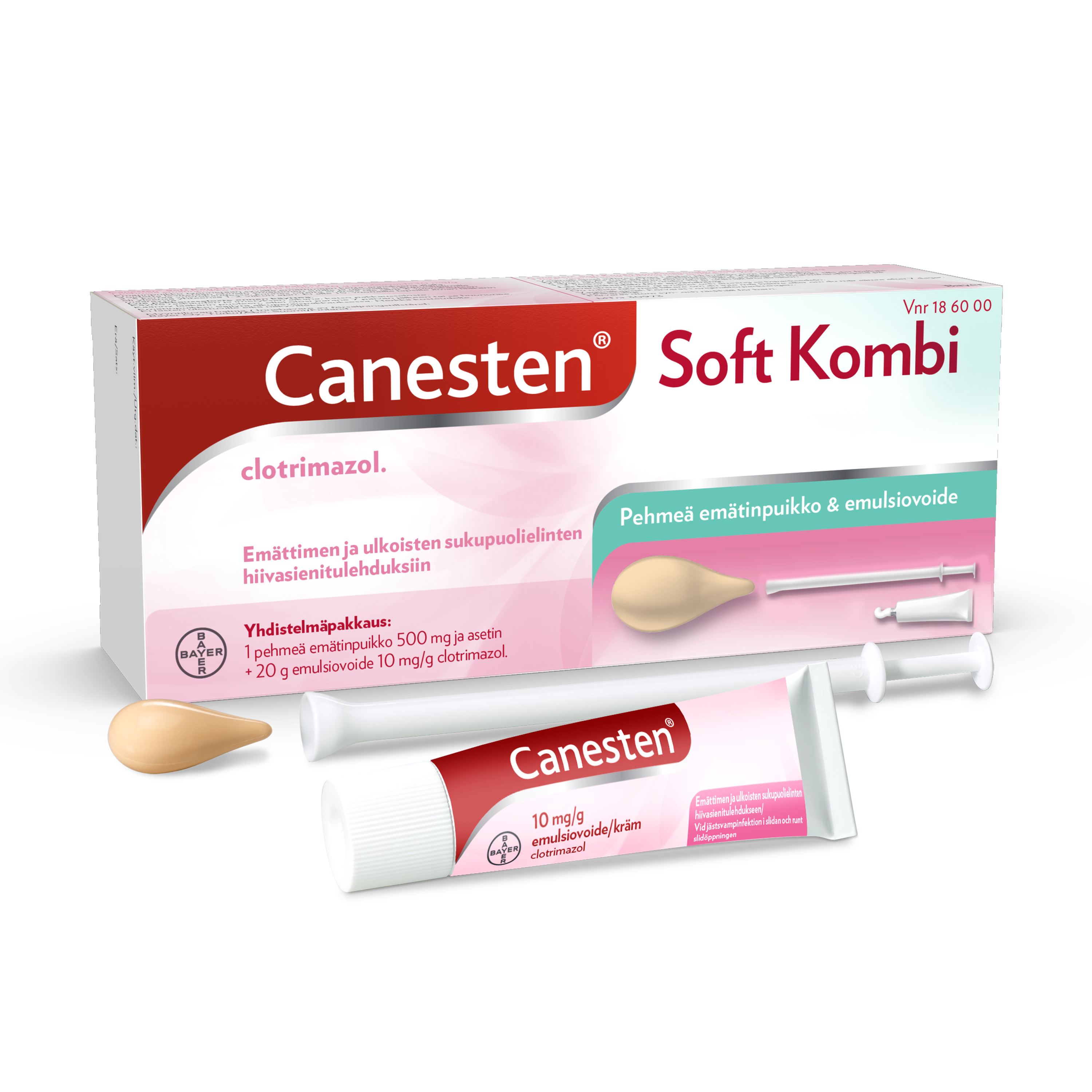 Canesten Soft Kombi 500 mg + 10 mg/g – Apteekkiplus.fi
