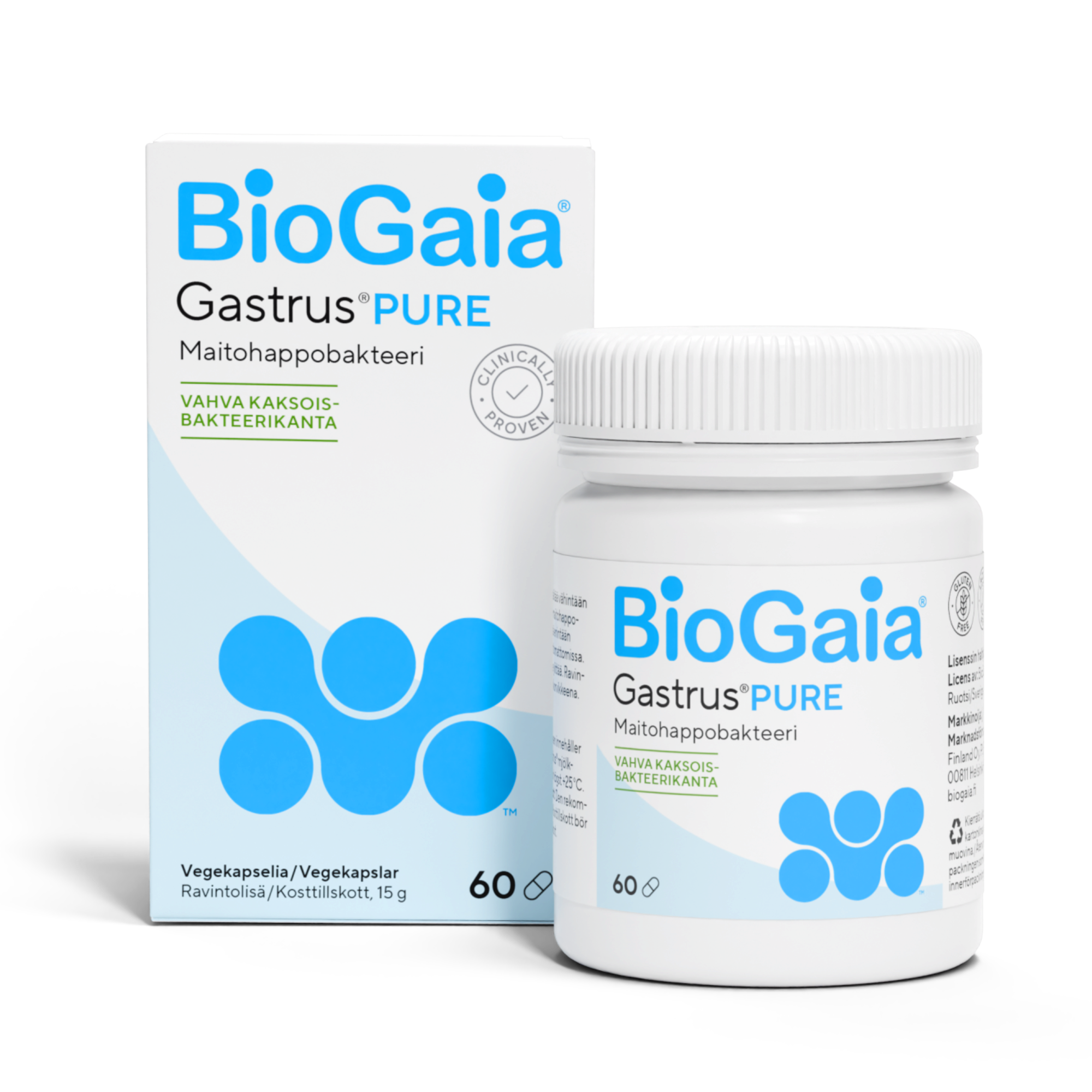 BioGaia Gastrus PURE 60 kaps – Apteekkiplus.fi