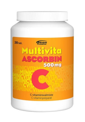 Multivita Ascorbin 500 mg 200 tabl – Apteekkiplus.fi