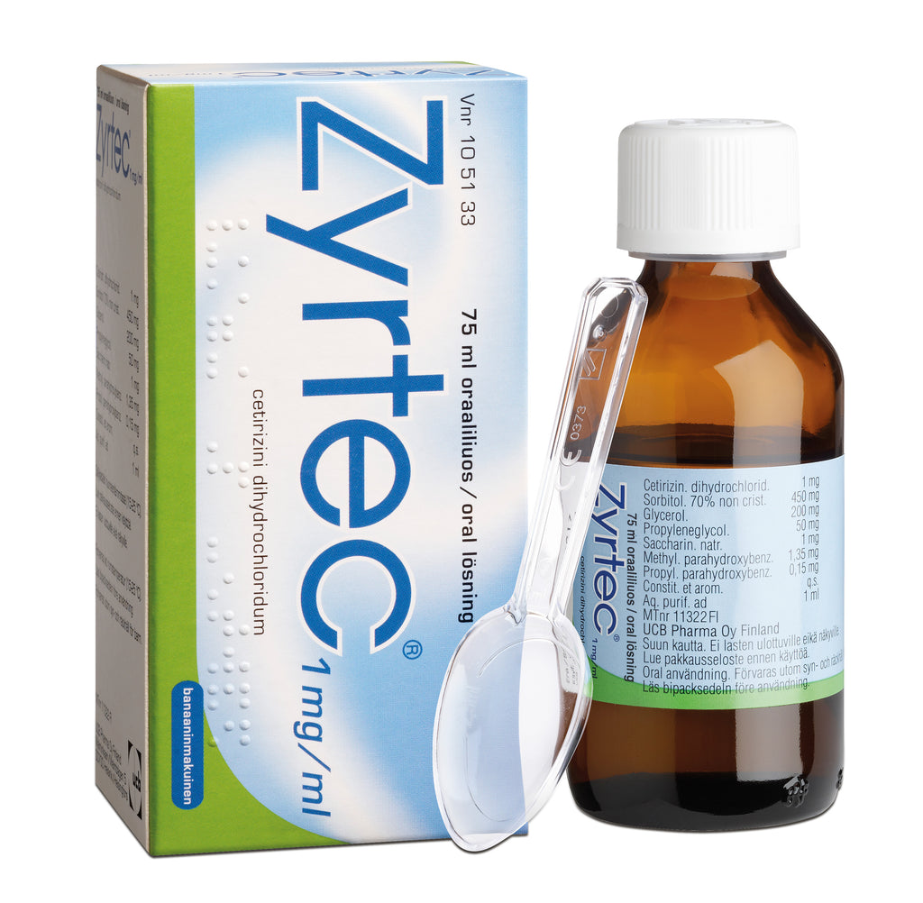 Zyrtec 1 mg/ml oraaliliuos 75 ml