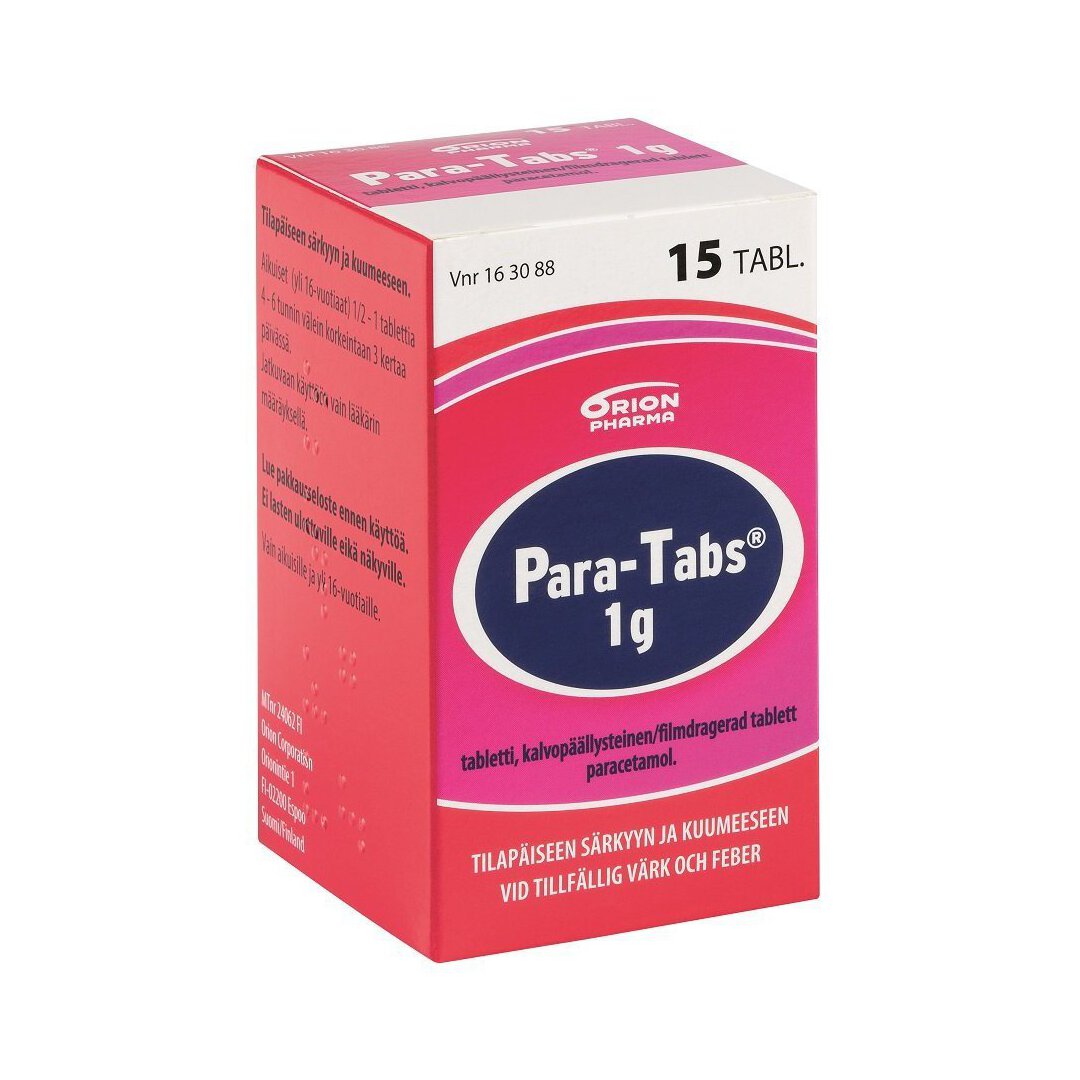 Para-Tabs 1 g 15 kpl kipulääke – Apteekkiplus.fi